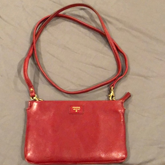 Bags | Fossil Red Mini Crossbody Bag | Poshmark